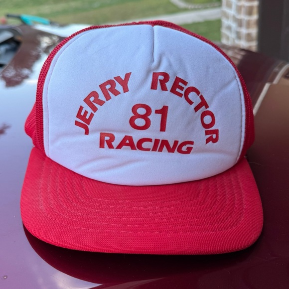 Accessories | Vintage Jerry Rector 81 Racing Snapback Hat Red White ...